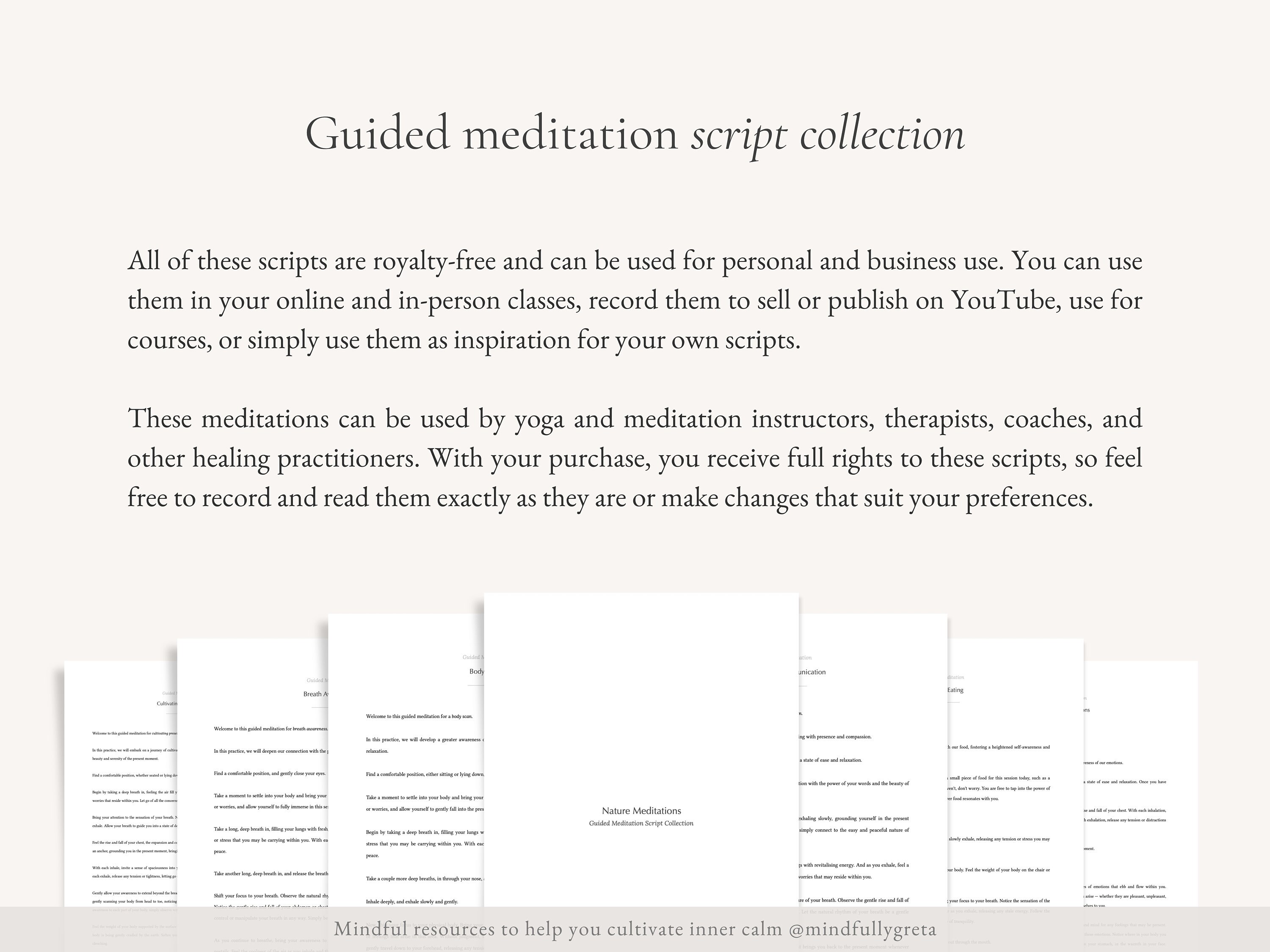 Nature Meditations Guided Meditation Script Collection 10 Guided ...