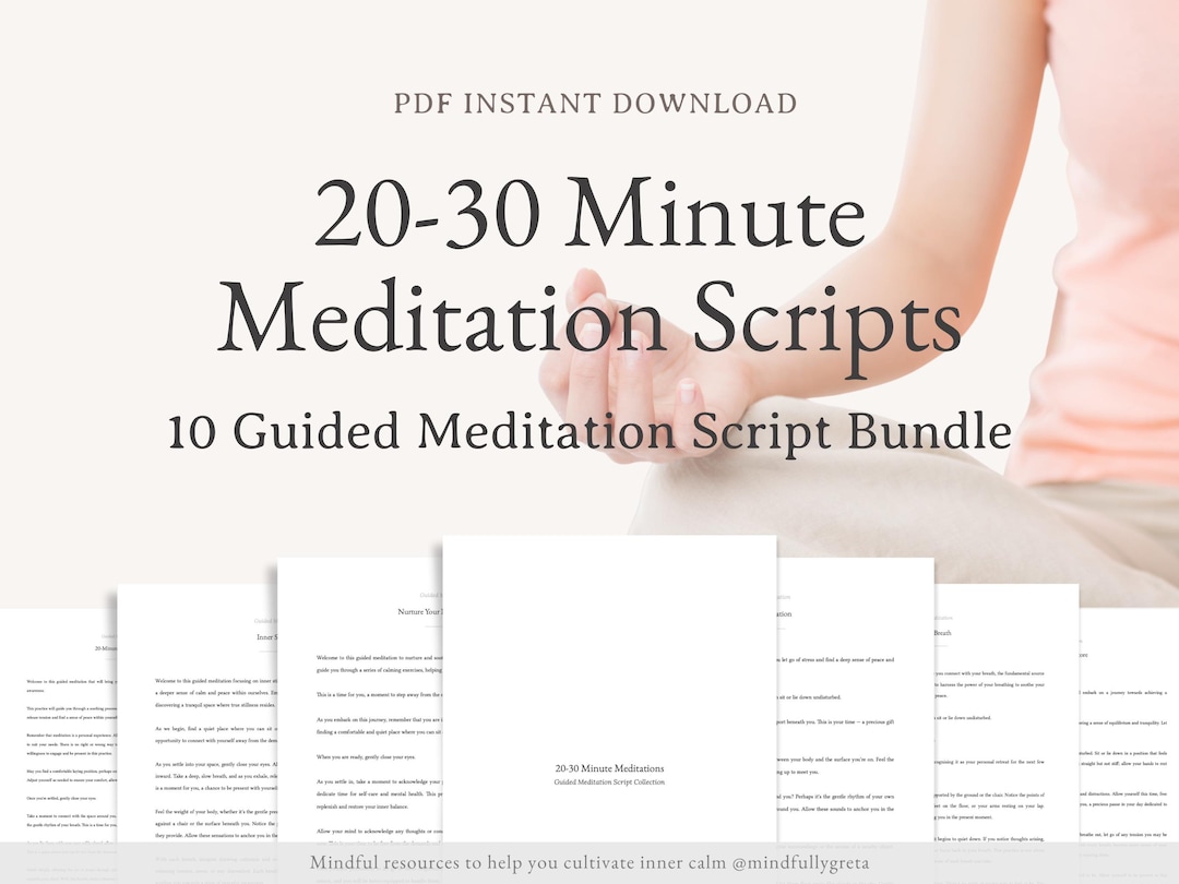 20-30 Minute Guided Meditation Script Bundle Guided Meditation Script ...