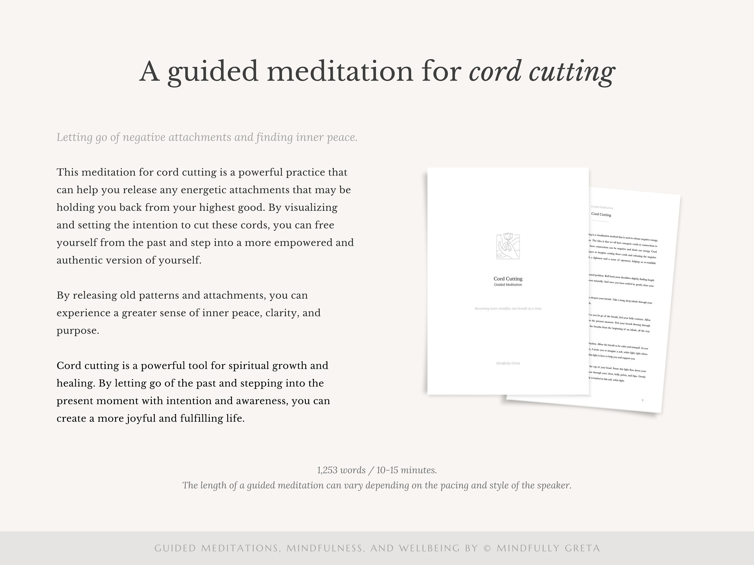 Cord Cutting Guided Meditation Script Cord Cutting Guided - Etsy
