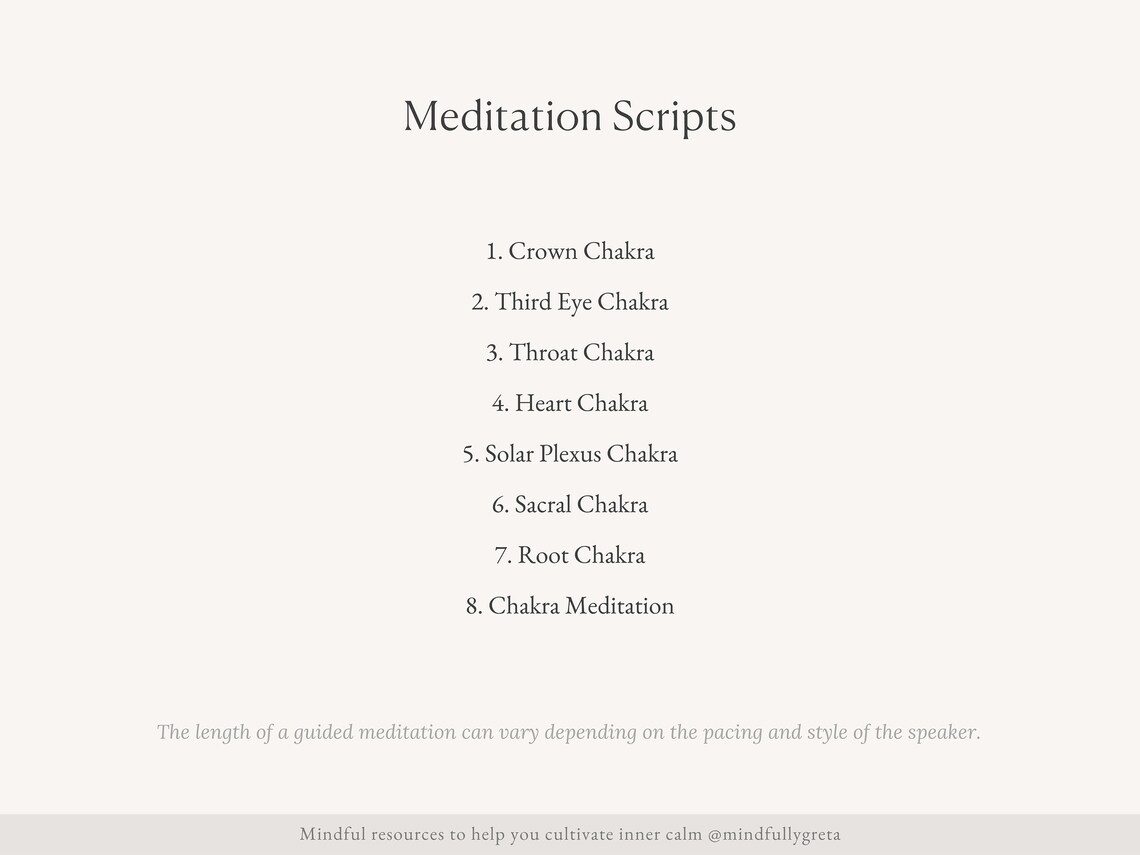 Chakra Guided Meditation Script Bundle Guided Meditation Script ...