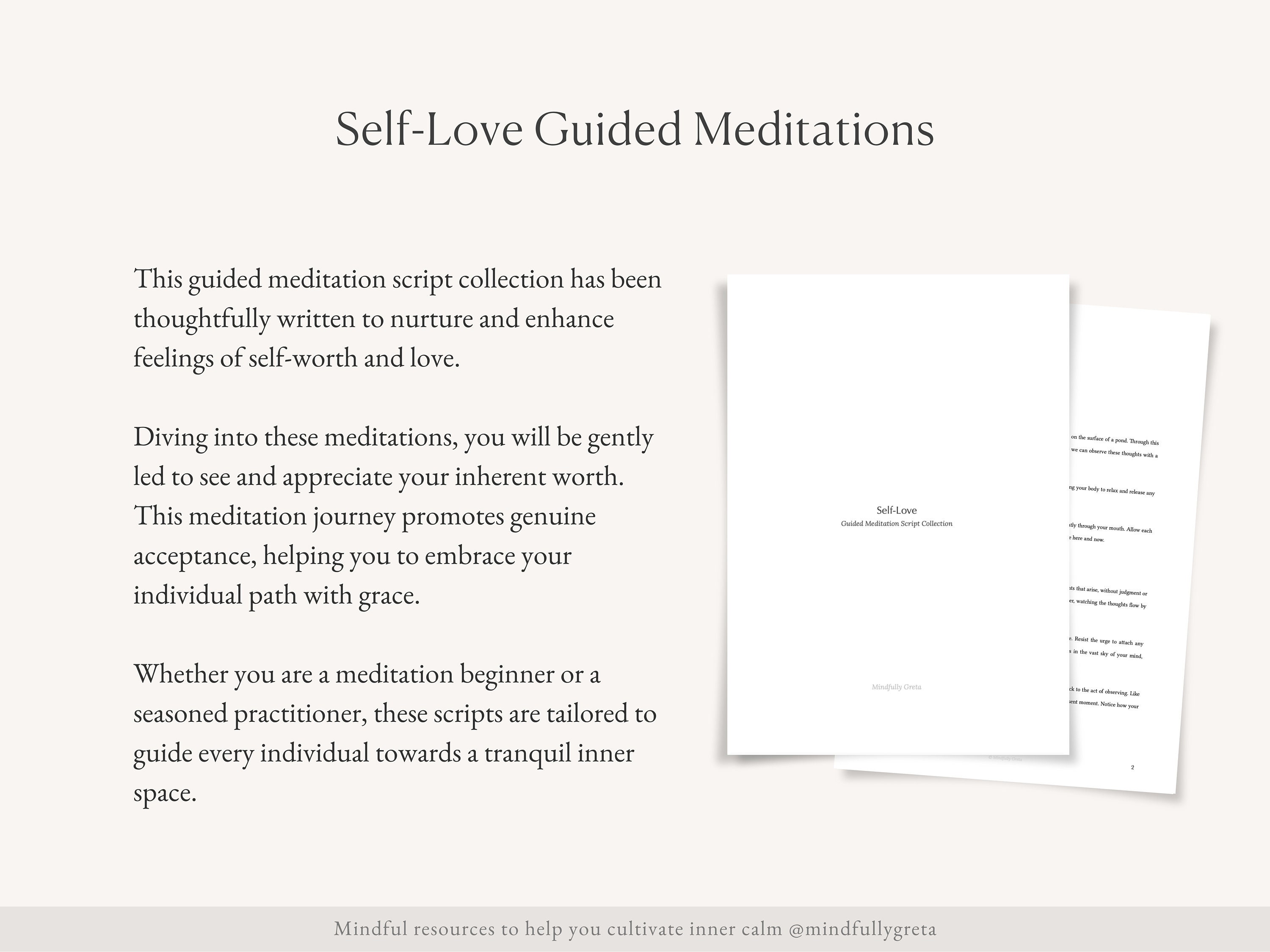 Self-love Guided Meditation Script Bundle Guided Meditation Script ...