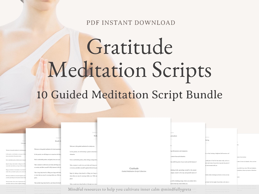 Gratitude Guided Meditation Script Bundle Guided Meditation Script ...