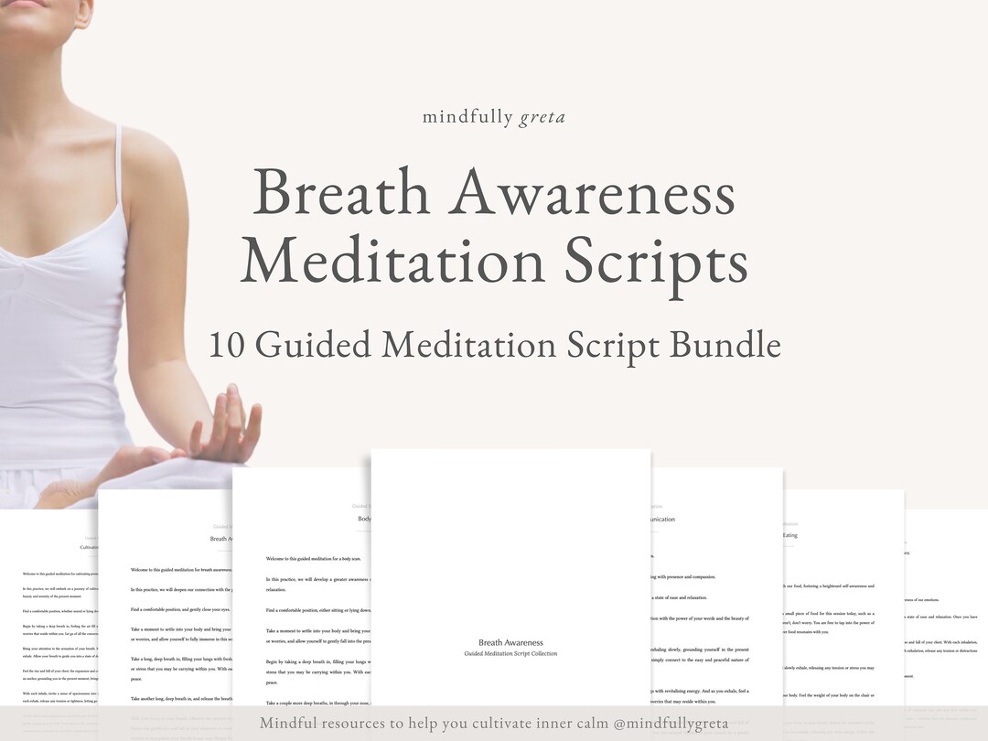 Breath Awareness Guided Meditation Script Collection 10 Guided - Etsy