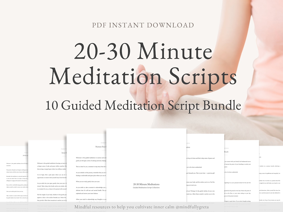 20-30 Minute Guided Meditation Script Bundle Guided Meditation Script ...