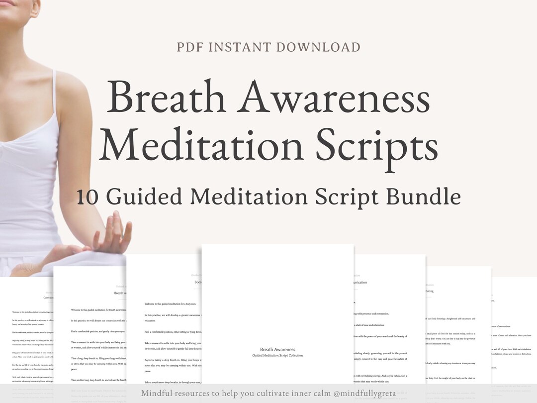 Body Awareness Guided Meditation Script Bundle Guided Meditation Script ...
