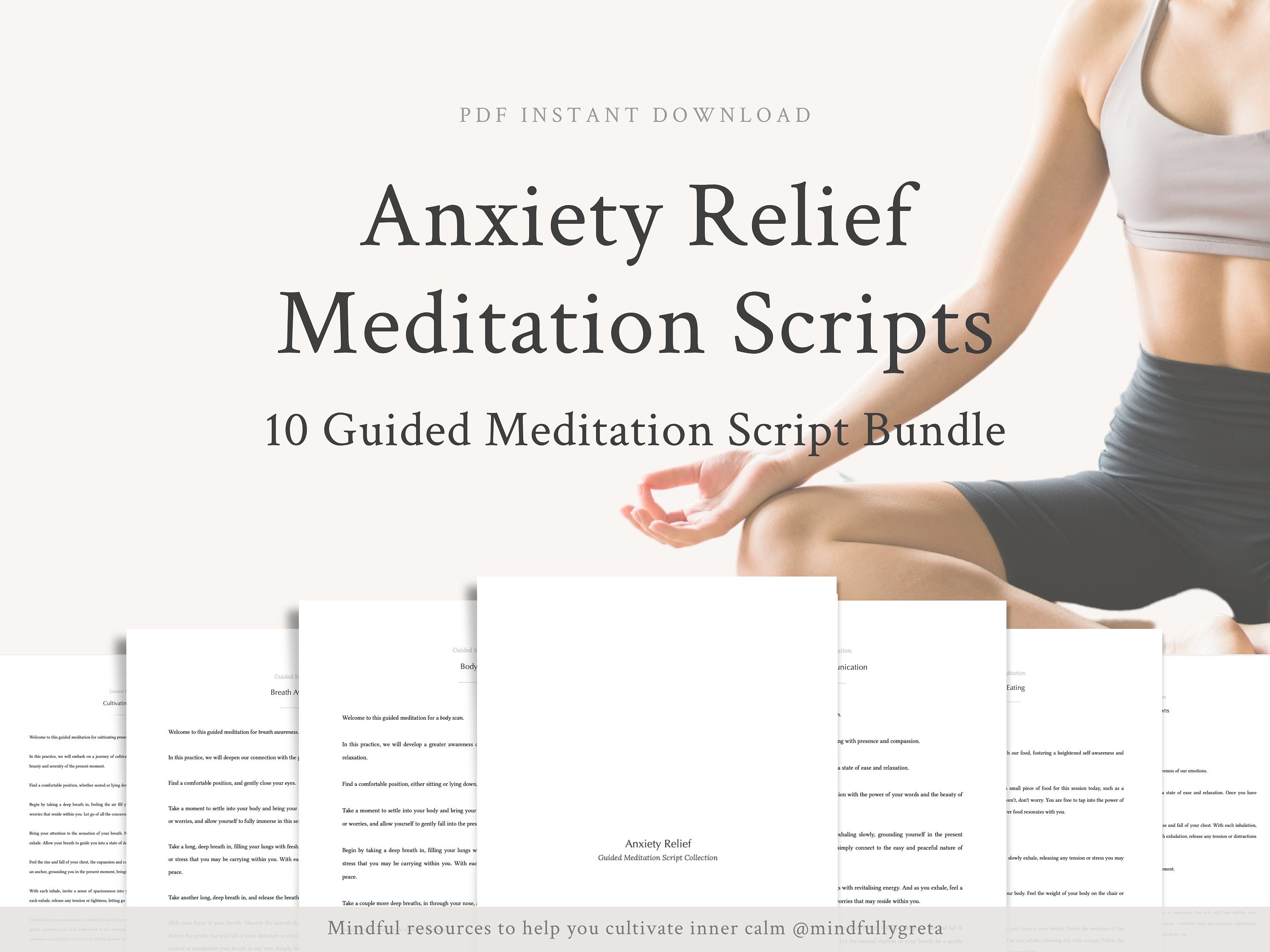 Anxiety Relief Guided Meditation Script Collection Guided Meditation Script Bundle Guided ...