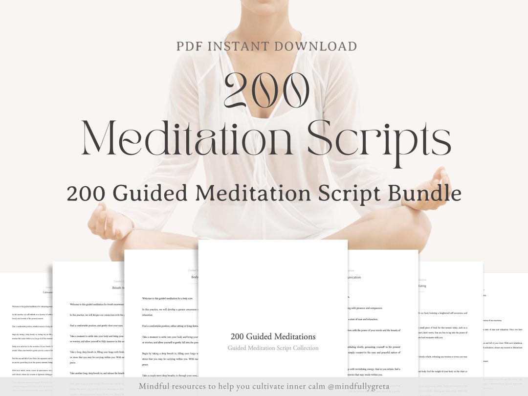 200 Guided Meditation Script Bundle Guided Meditation Script Collection ...