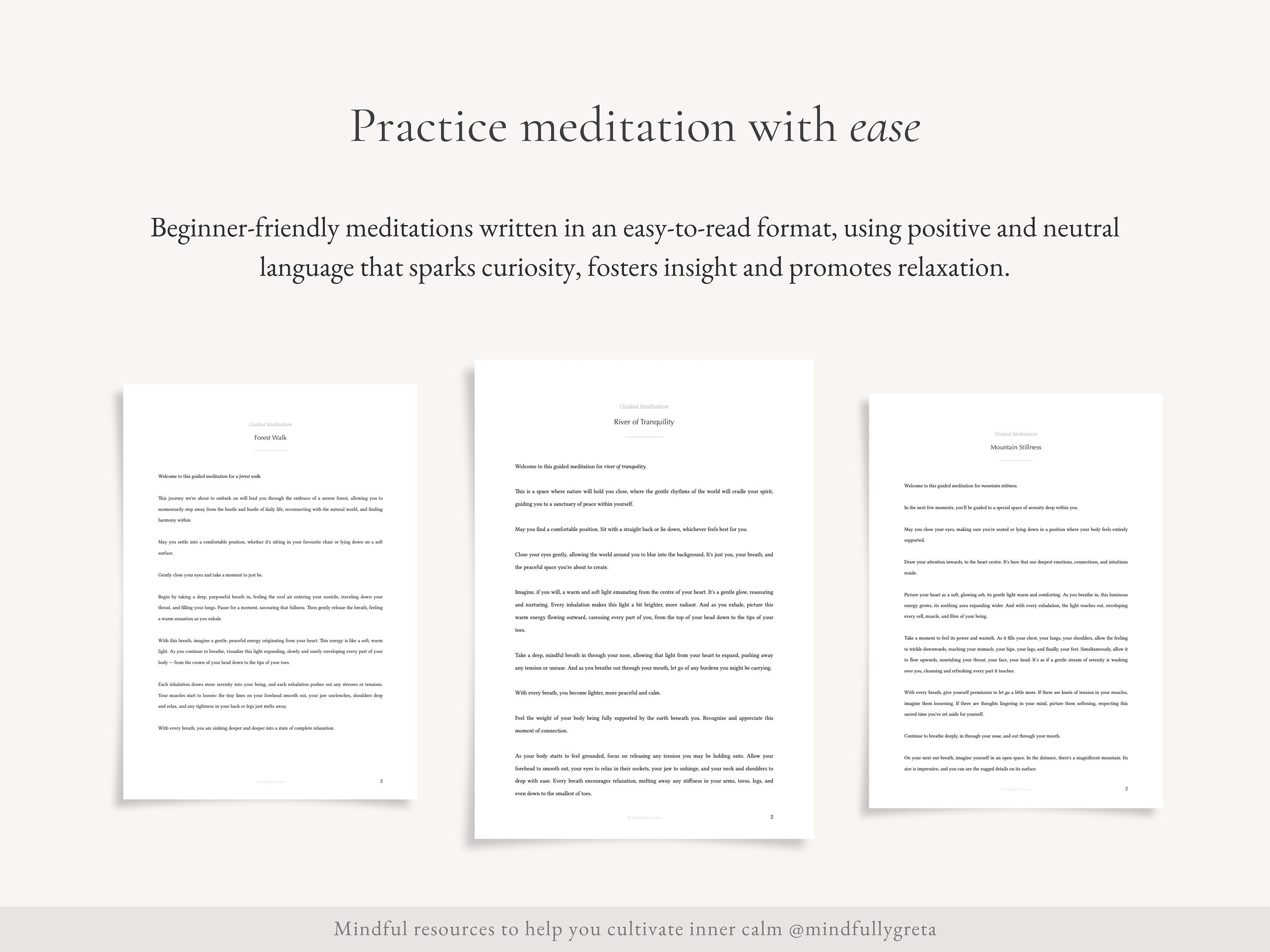Nature Meditations Guided Meditation Script Collection 10 Guided ...