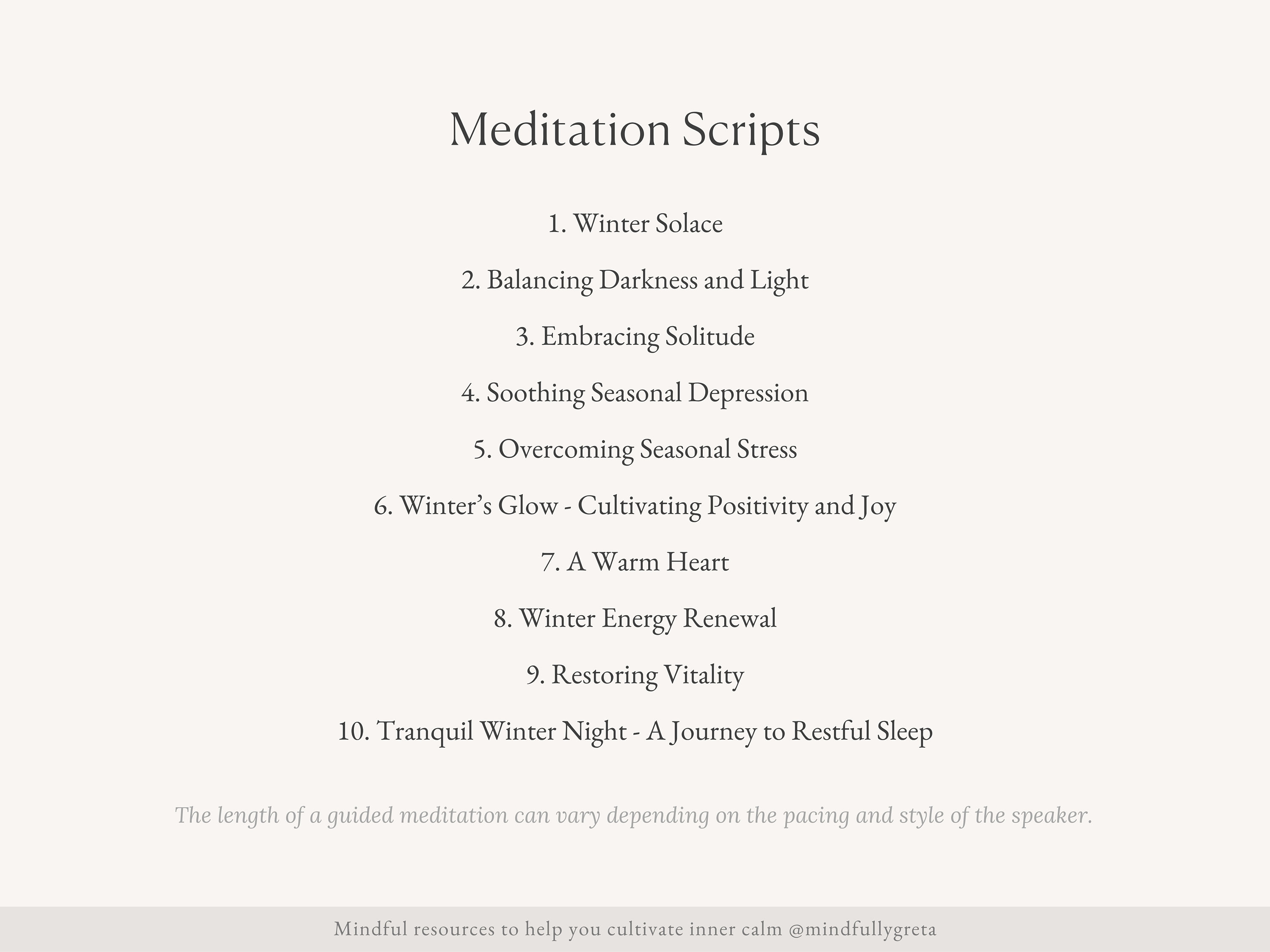 Winter Guided Meditation Script Bundle Guided Meditation Script ...