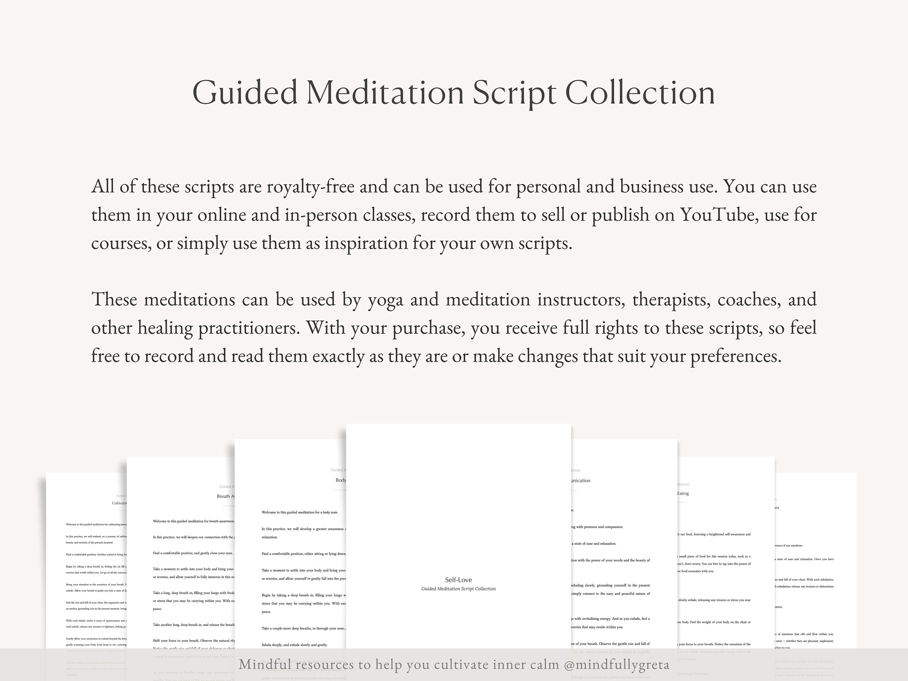 Self-love Guided Meditation Script Bundle Guided Meditation Script ...