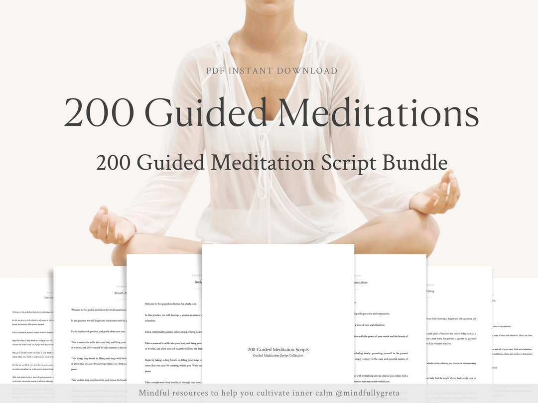 200 Guided Meditation Script Bundle Guided Meditation Script Collection ...