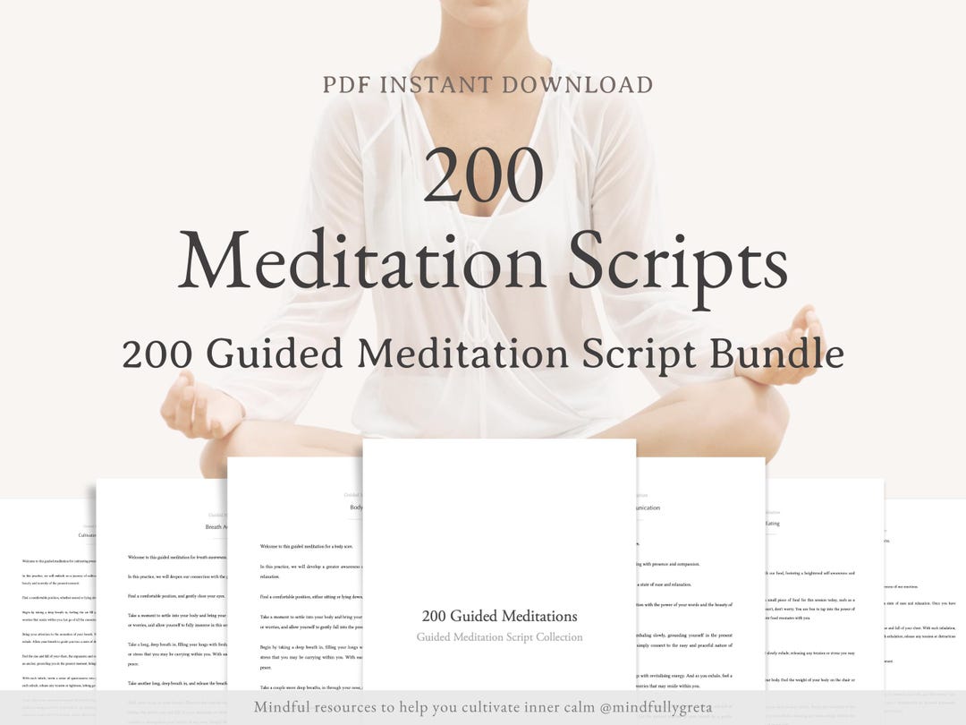 200 Guided Meditation Script Bundle Guided Meditation Script Collection ...