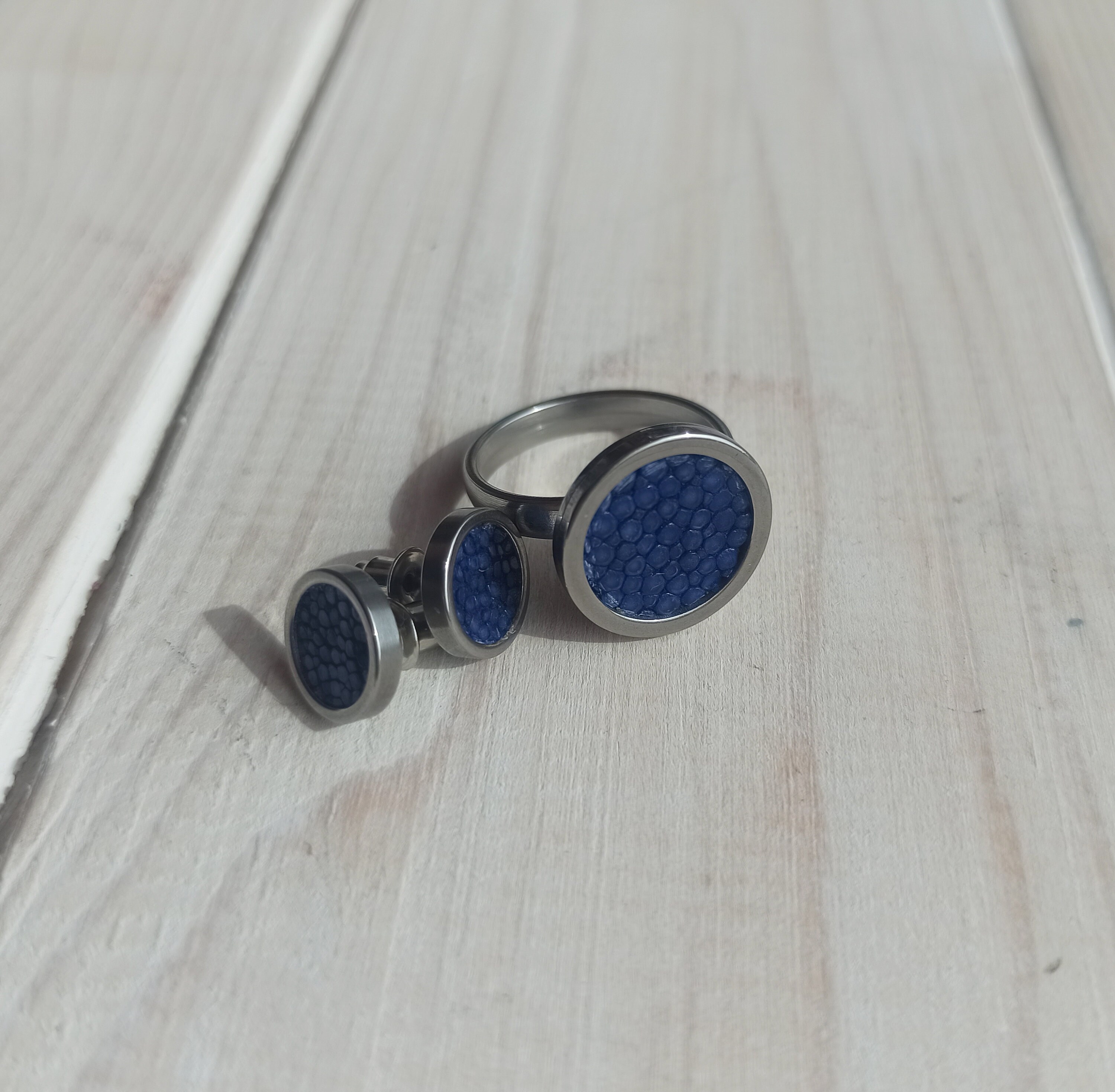 Blue Stingray Ring Stainless Steel Ring Handmade Ring Ukraine Shops - Etsy