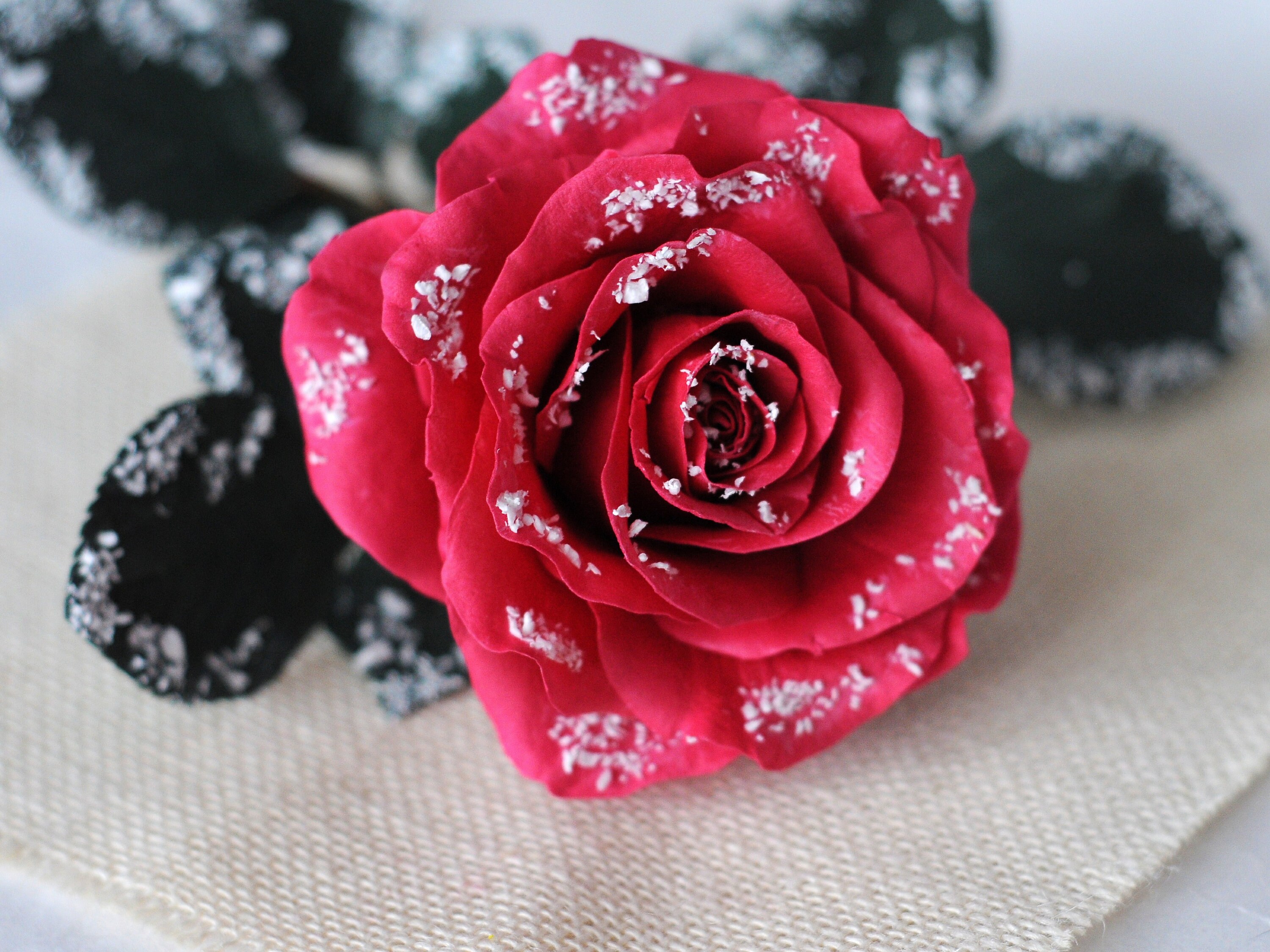 Handcrafted red Rose flower. Fake flowers Rose. Real touch | Etsy