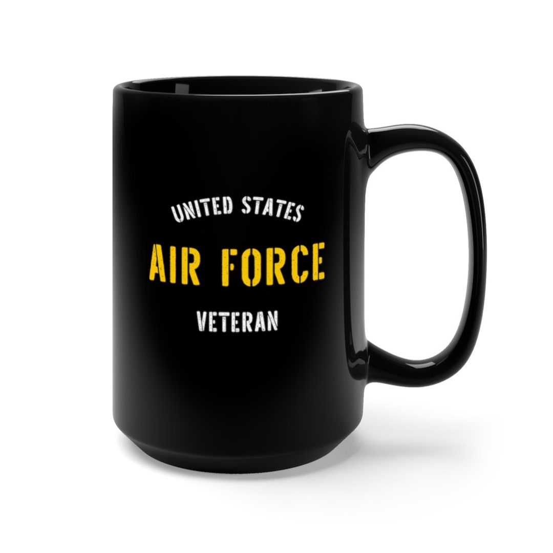 U.S. Air Force USAF Veteran Black Ceramic 15 Oz Coffee Mug, Coffee Cup ...