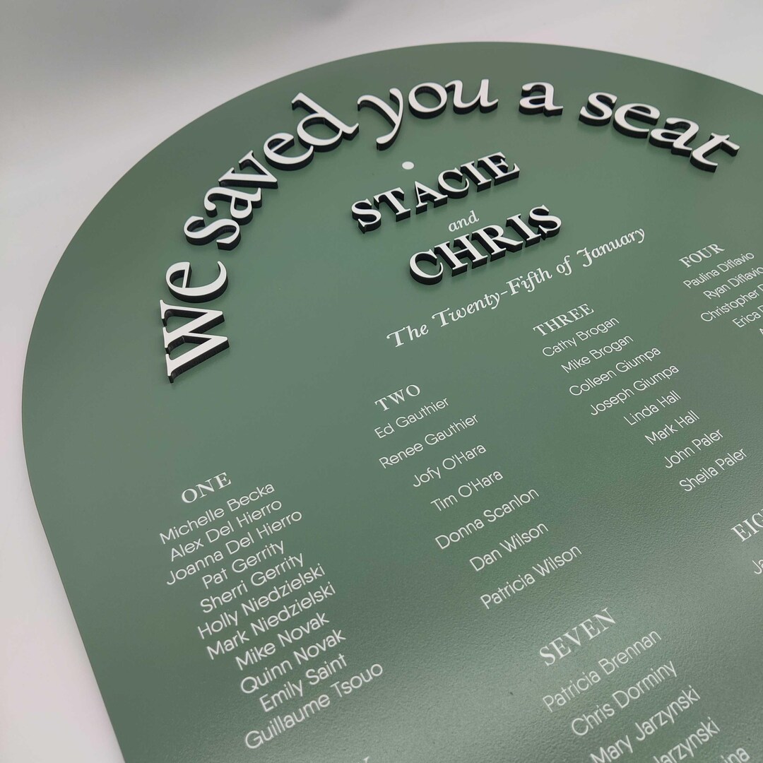 Elegant Slate Arch Seating Chart for Weddings and Events - Customizable ...