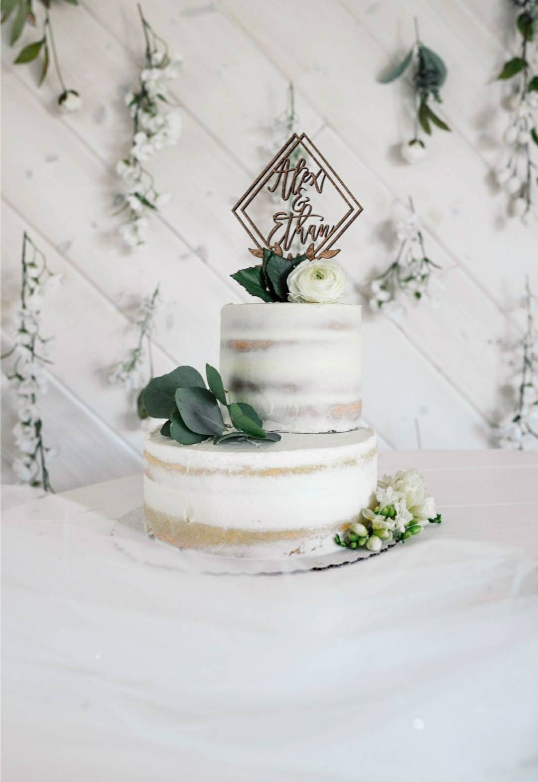 Wedding Cake Topper Diamond Shaped Personalized With the - Etsy