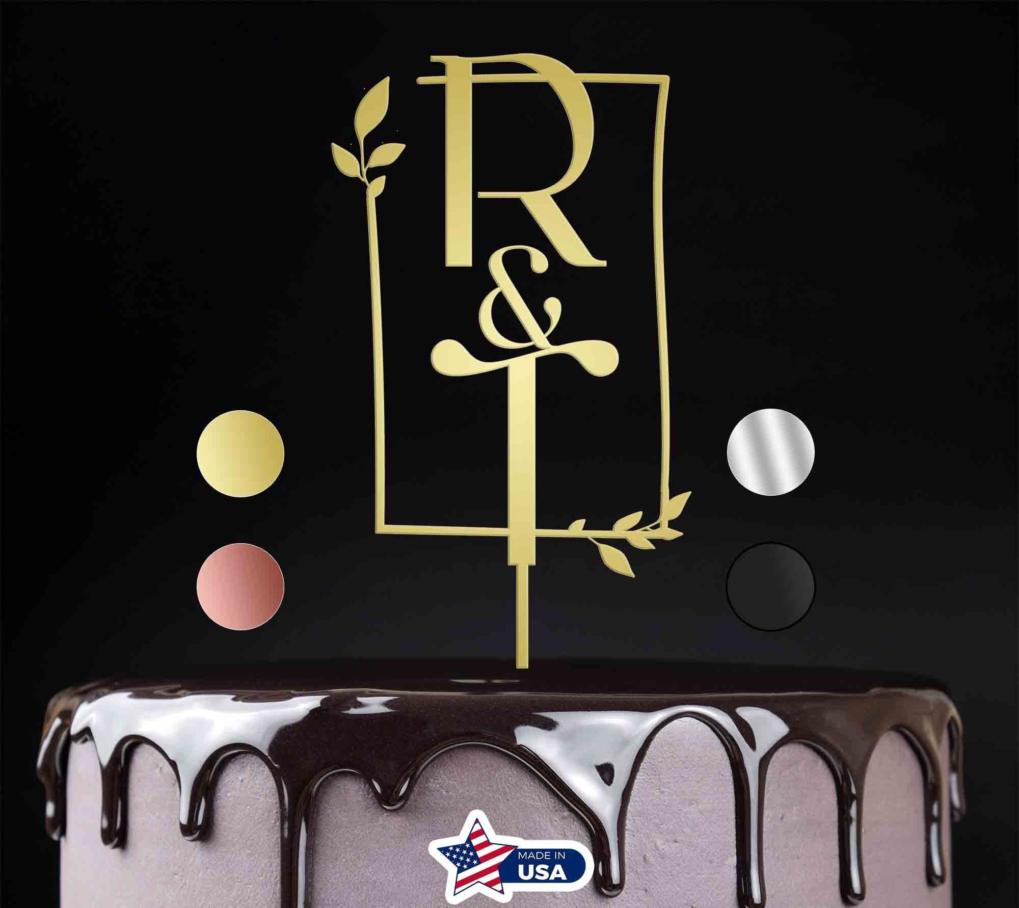 Letter Wedding Cake Topper With the Initials of the Bride and - Etsy