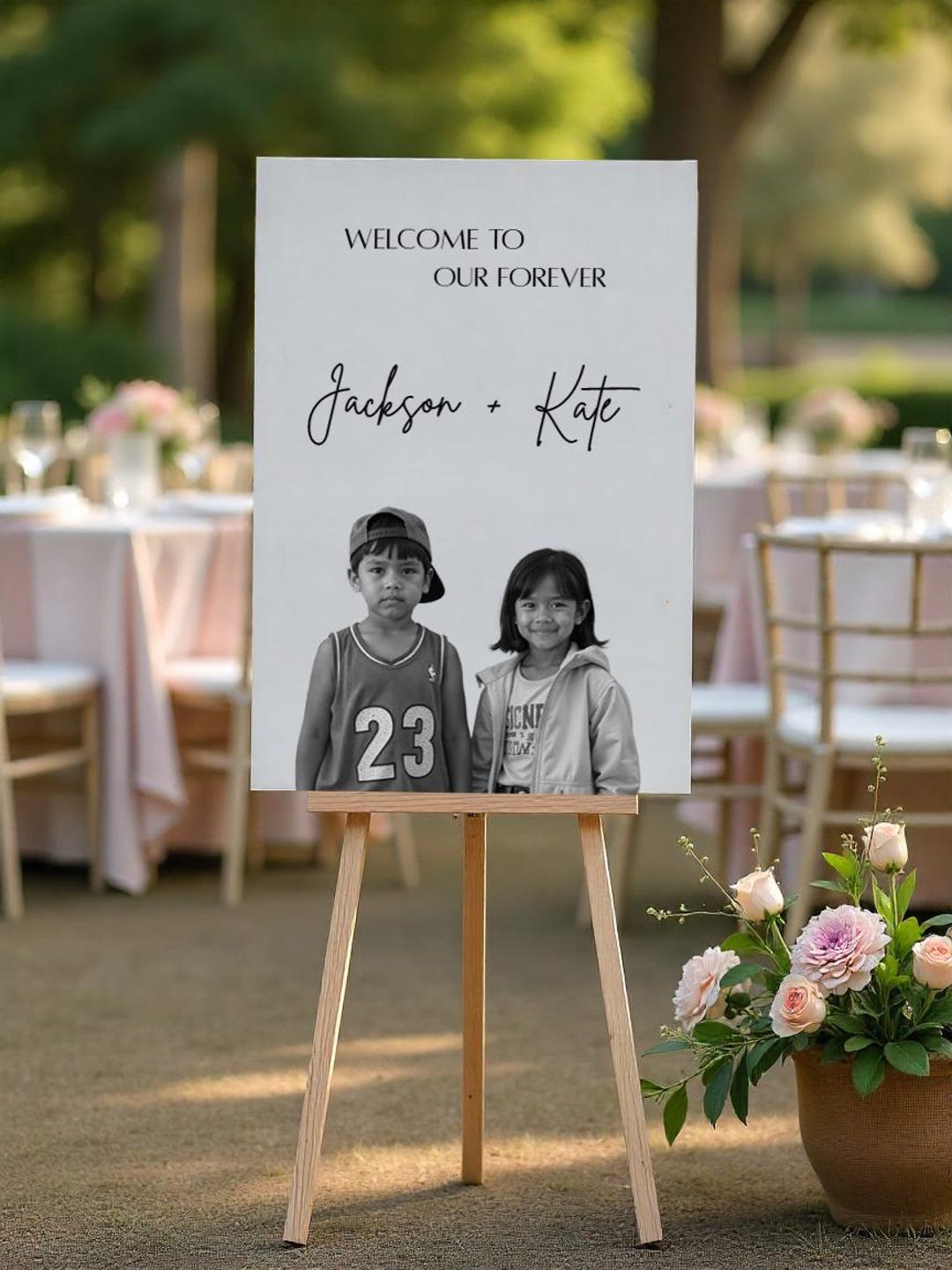 Custom Acrylic Wedding Welcome Sign With Childhood Photo - Etsy