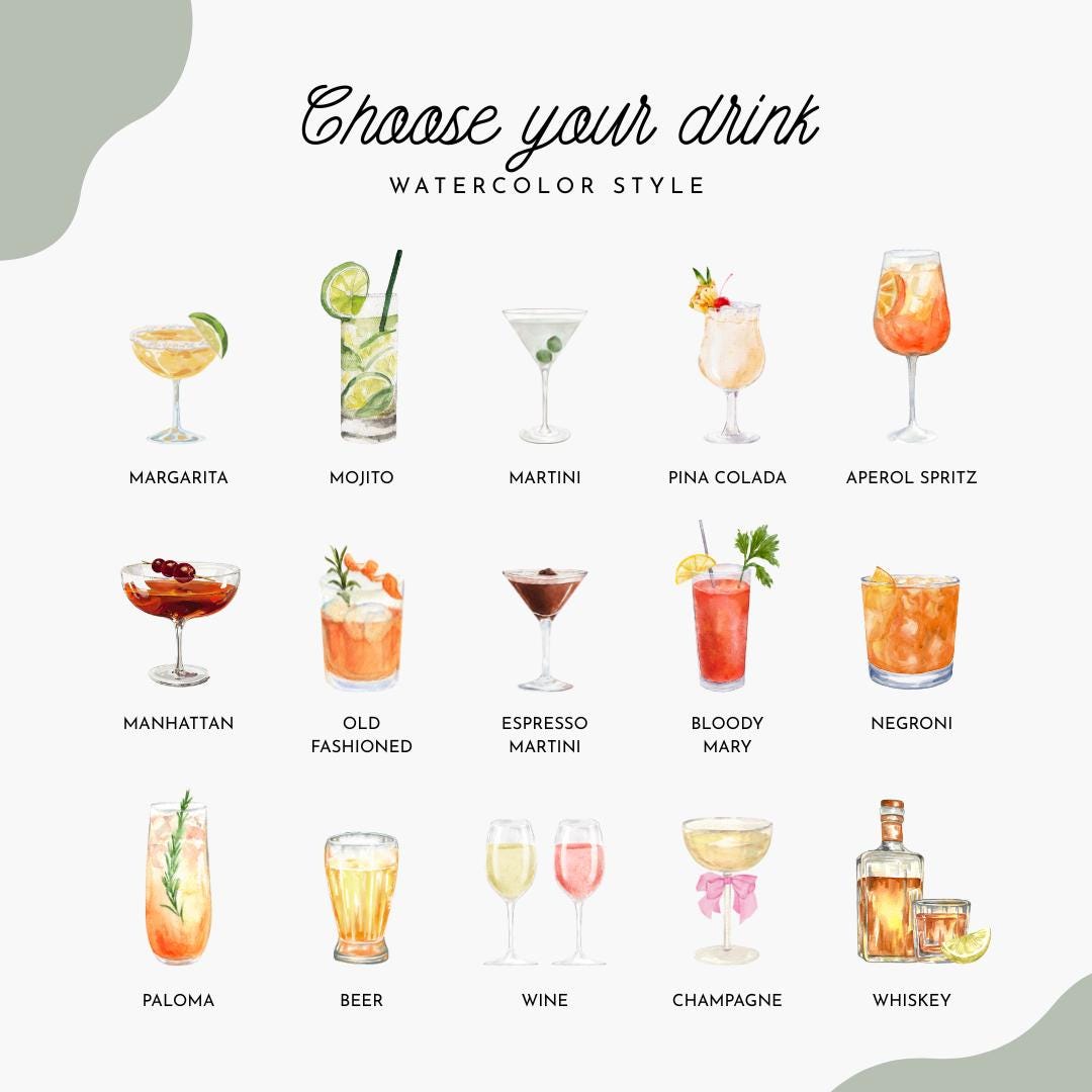 Acrylic Signature Drinks Sign | Custom Wedding Bar Menu | Cocktail Menu ...