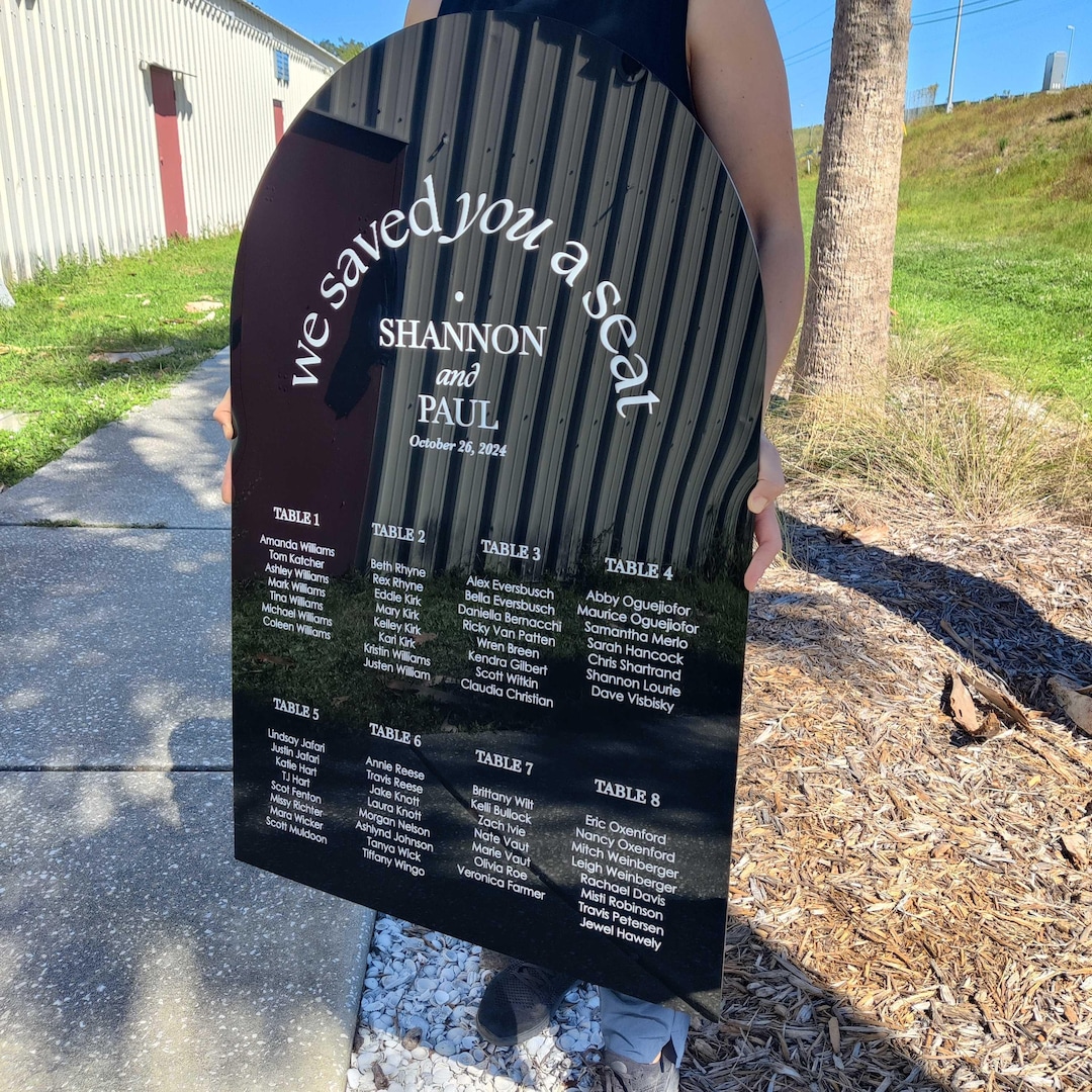 Customizable Elegant Slate Arch Seating Chart for Weddings and Events ...