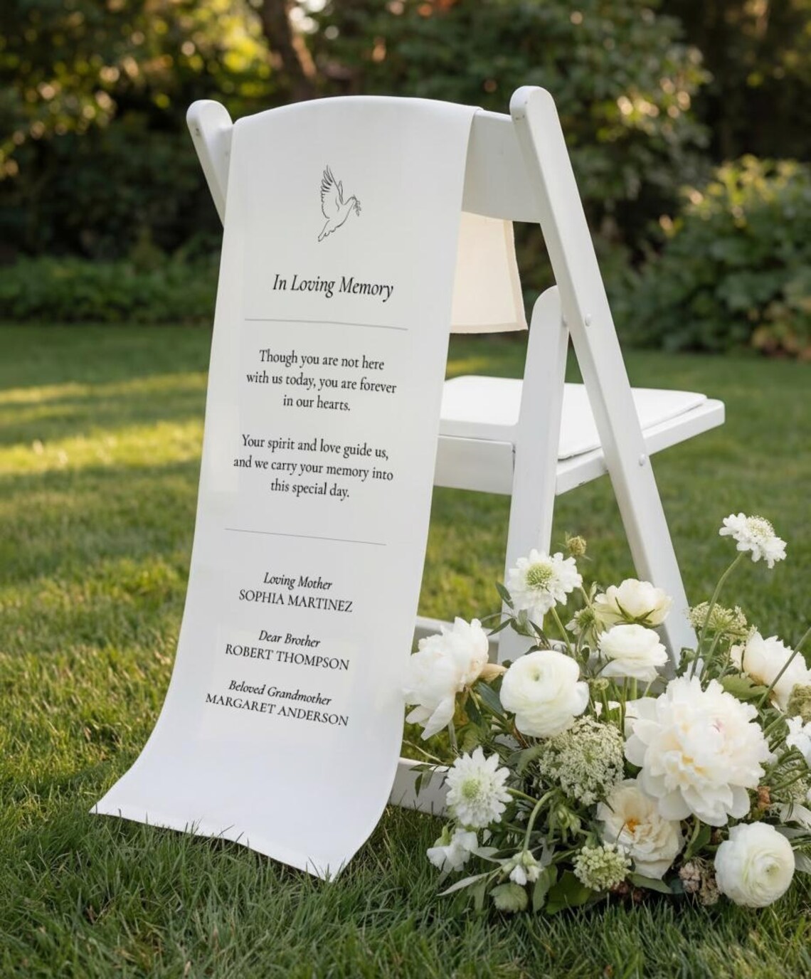 Memorial Linen Chair Sign for Wedding – in Loving Memory - Etsy