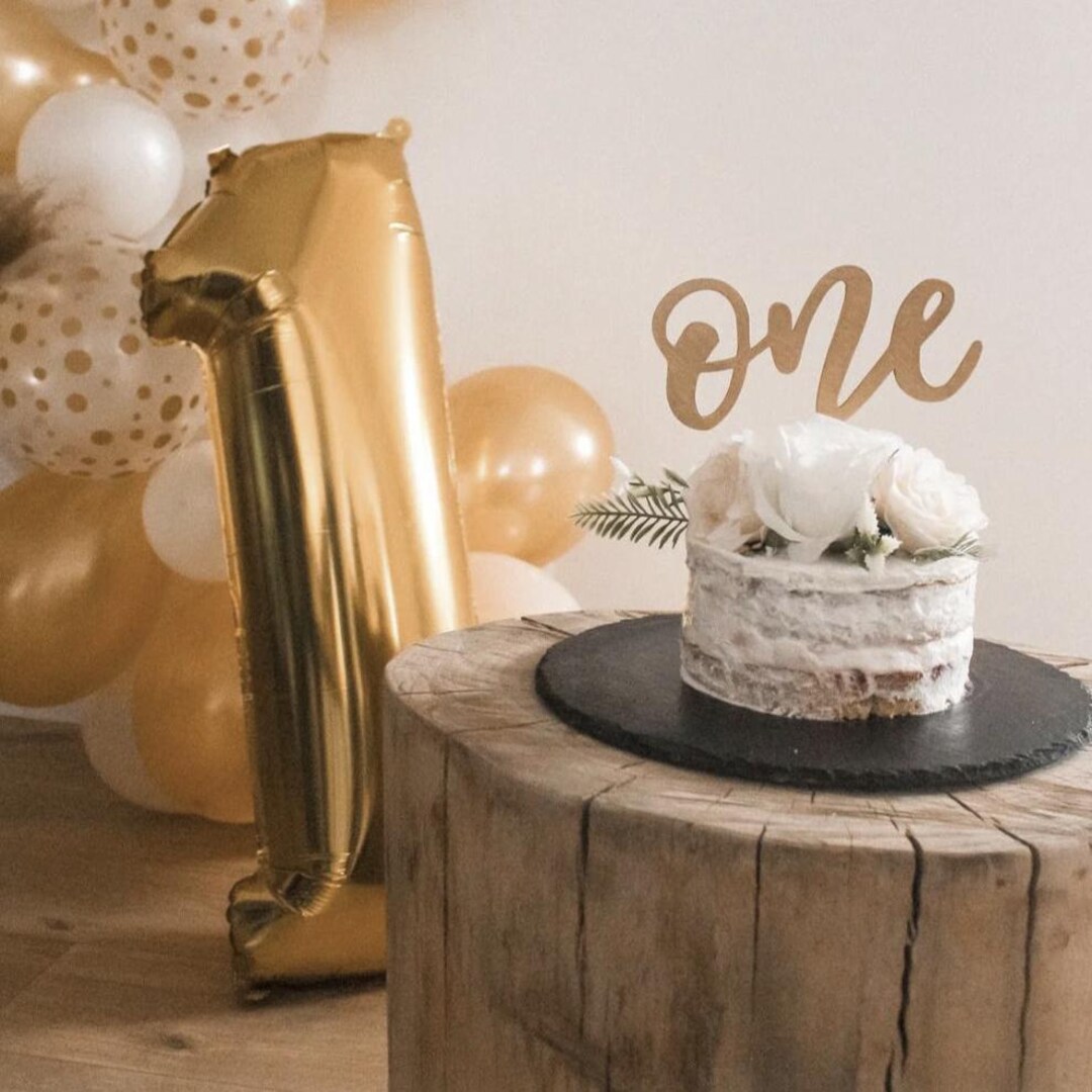 One First Birthday Cake Topper, Toddler Birthday Cake Topper, Script ...