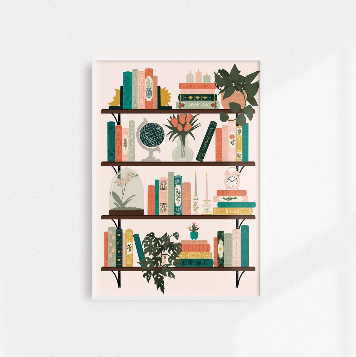 Book Lovers Print / Bookshelf Print / Bookcase Print / Book Print ...