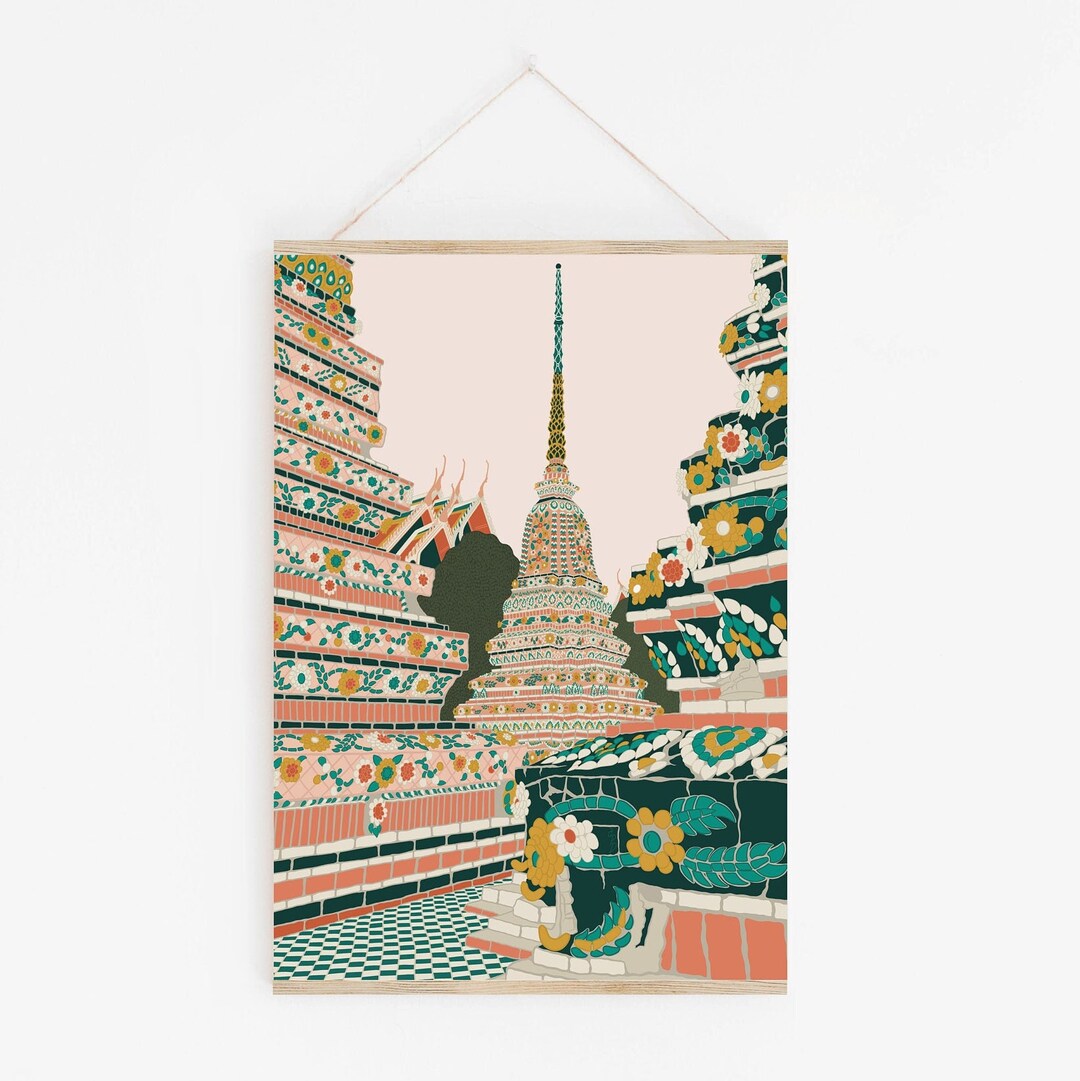 Thailand Temple Print / Wat Pho Print / Bangkok Print / Buddhist Temple ...