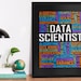 Data Scientist Words Poster, Data Science Wall Art, Canvas Wooden Black ...