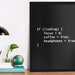 Programmer Headphones Code Poster, Programmer Wall Art, Canvas Wooden Black White Frame, Gift ...