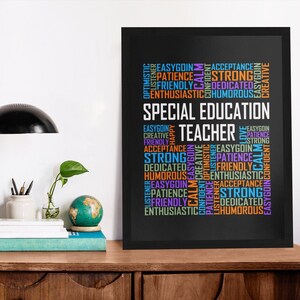 Special Education Teacher Words Poster, Special Education Wall Art ...