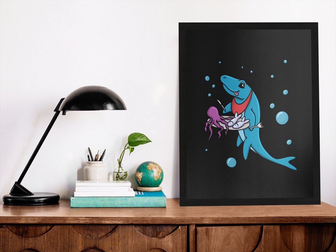 Mosasaurus Eating Poster Mosasaurus Dinosaur Wall Art Canvas - Etsy