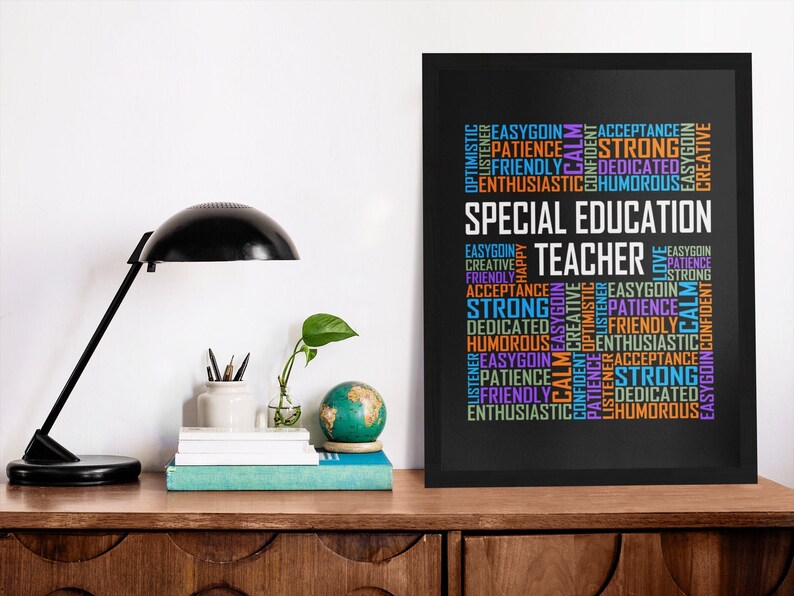 Special Education Teacher Words Poster, Special Education Wall Art ...