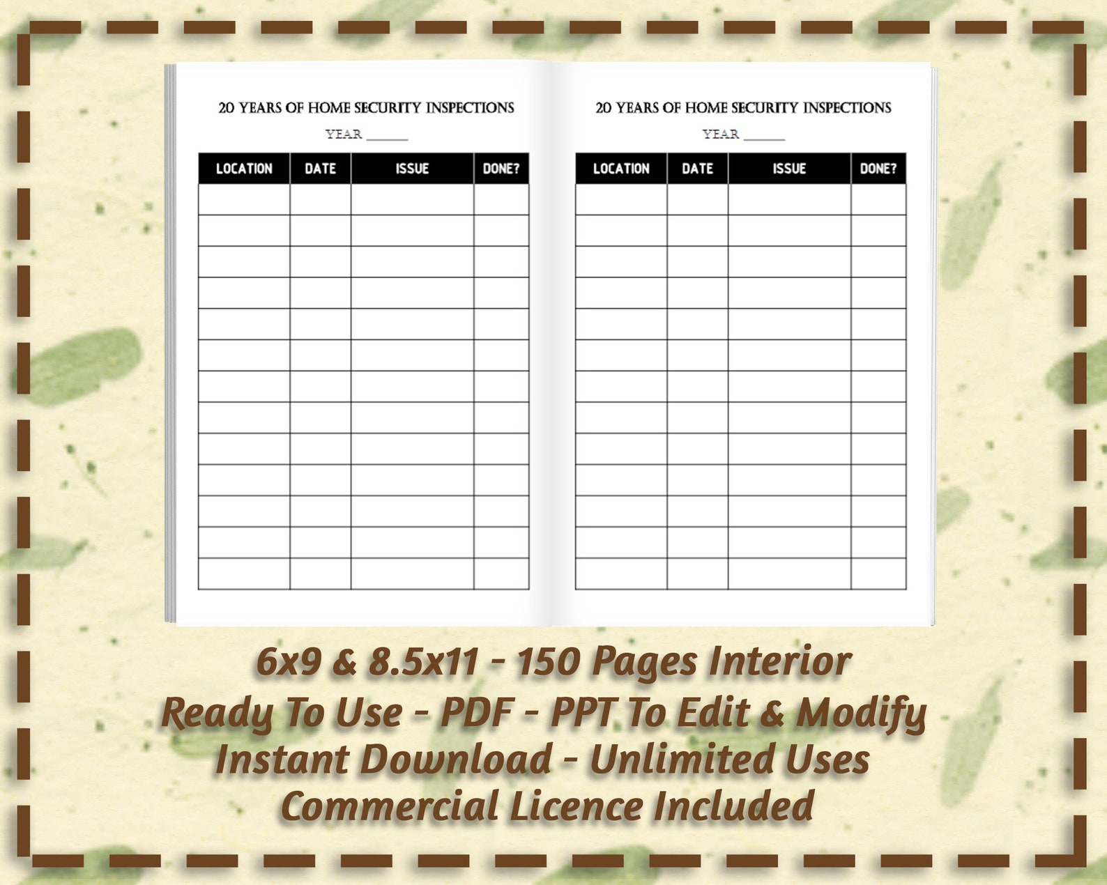 Homeowner Maintenance Logbook 150 Pages| 6" X 9" & 8.5" X 11" Trim Size ...