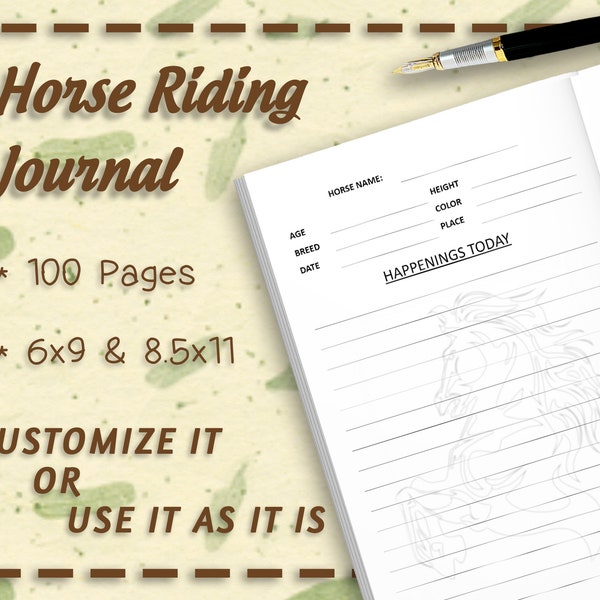 Horse Riding Journal - Etsy