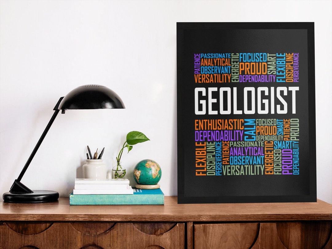 Geologist Words Poster, Geology Wall Art, Canvas Wooden Black White ...