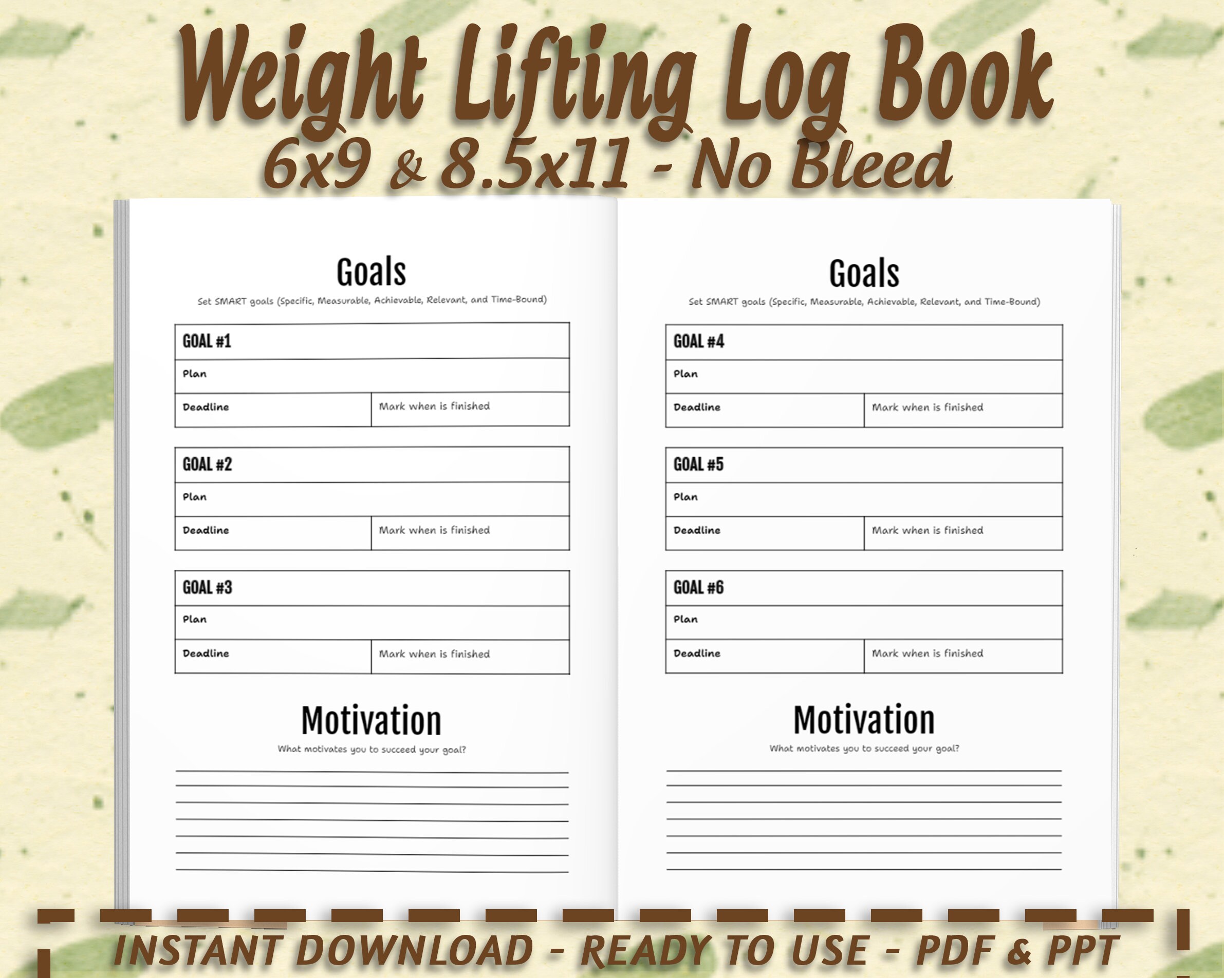 Weight Lifting Log Book 150 Pages | 6" X 9" & 8.5" X 11" Trim Size ...