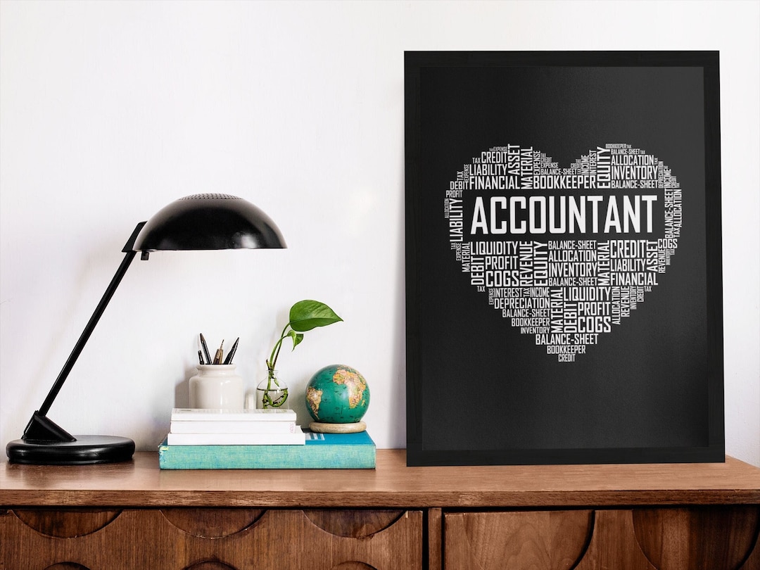Accountant Poster, Accounting Wall Art, Canvas Wooden Black White Frame ...