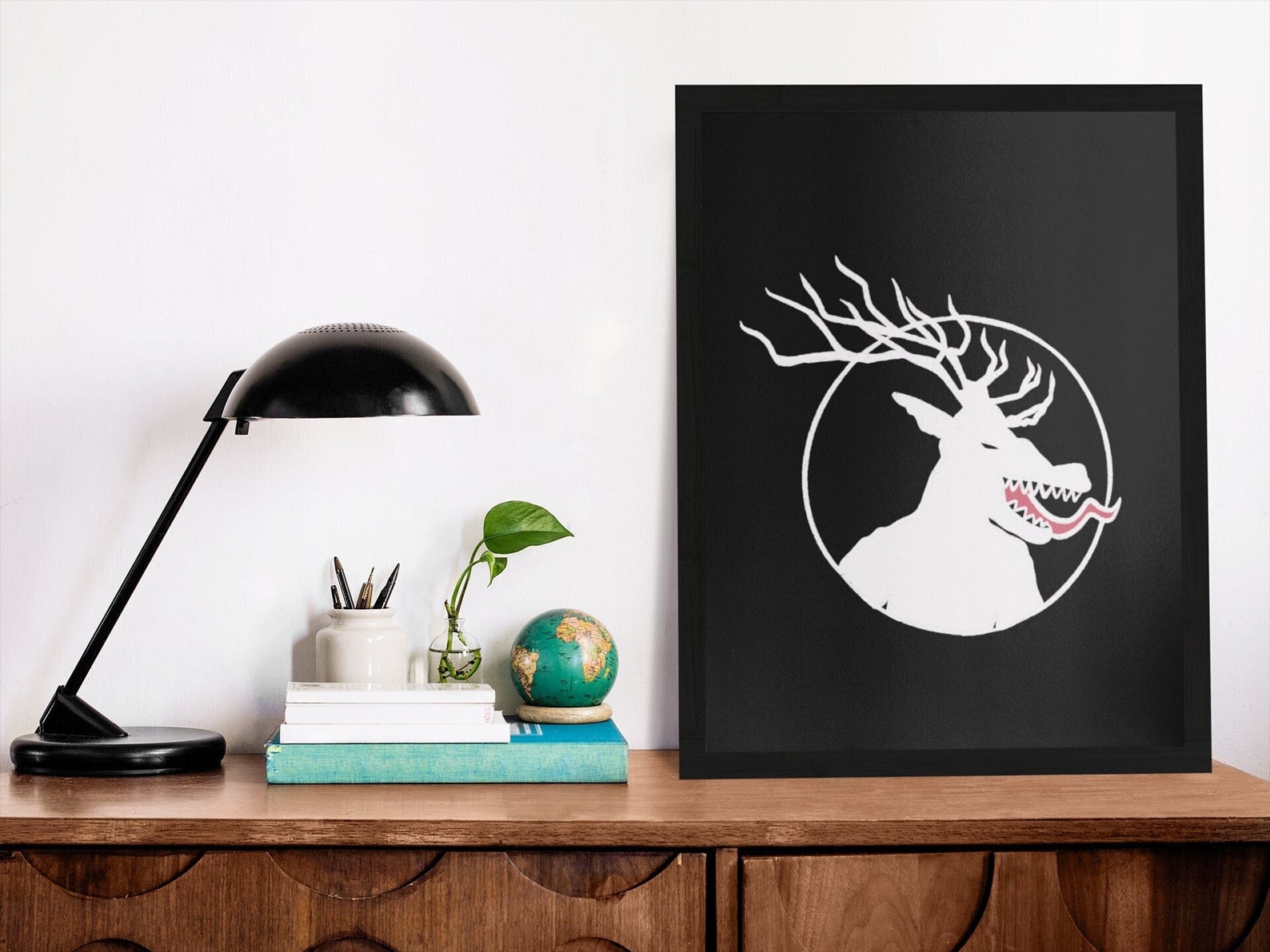 Wendigo Poster, Wendigo Foklore Myth Wall Art, Canvas Wooden Black ...