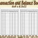 Transaction Balance Book Interior | 6x9 & 8.5x11 Editable PPT PDF - Etsy