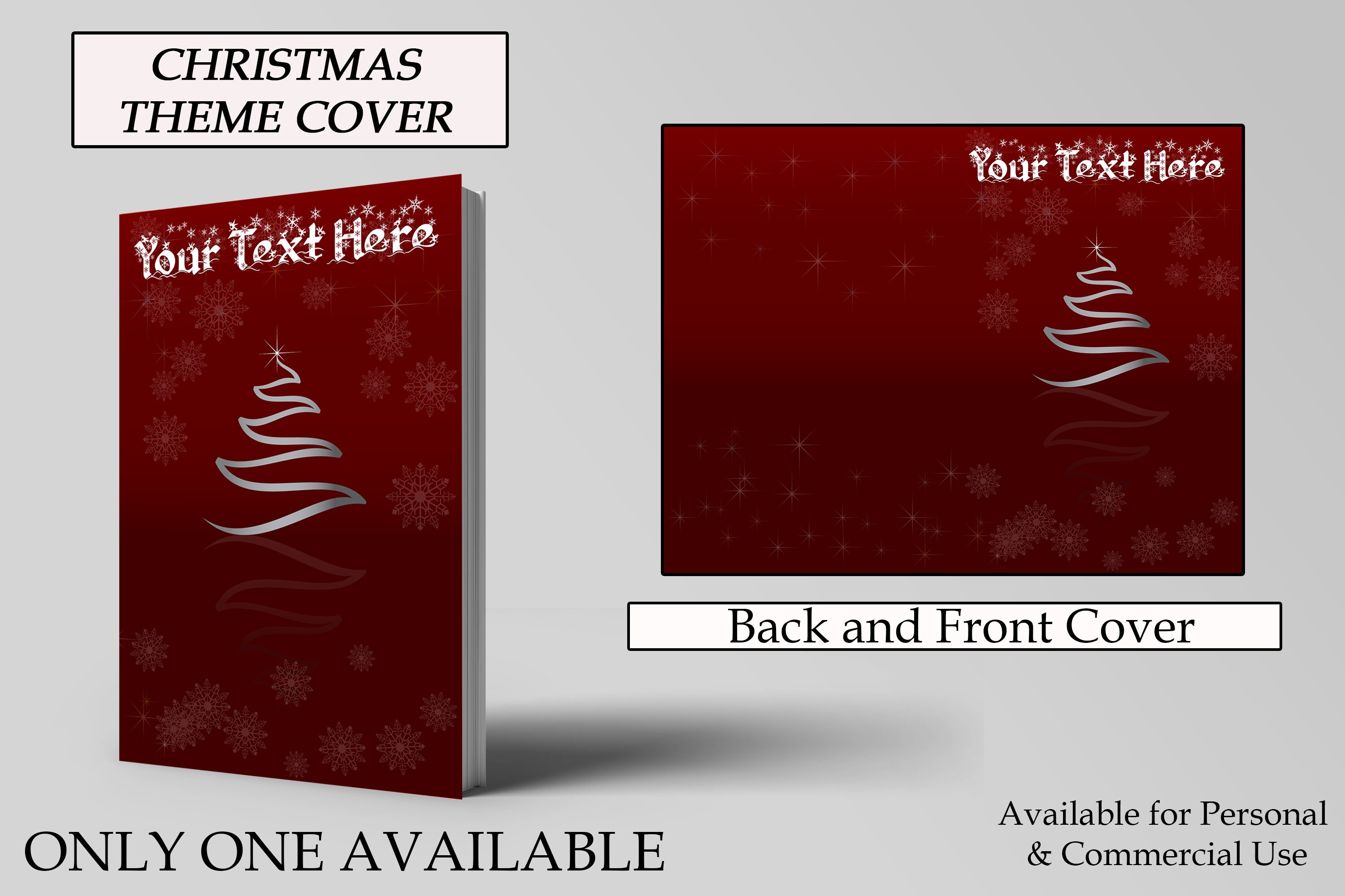 Christmas Theme Cover Cover 6 X 9 & 8.5 X 11 Trim Size Editable Psds ...