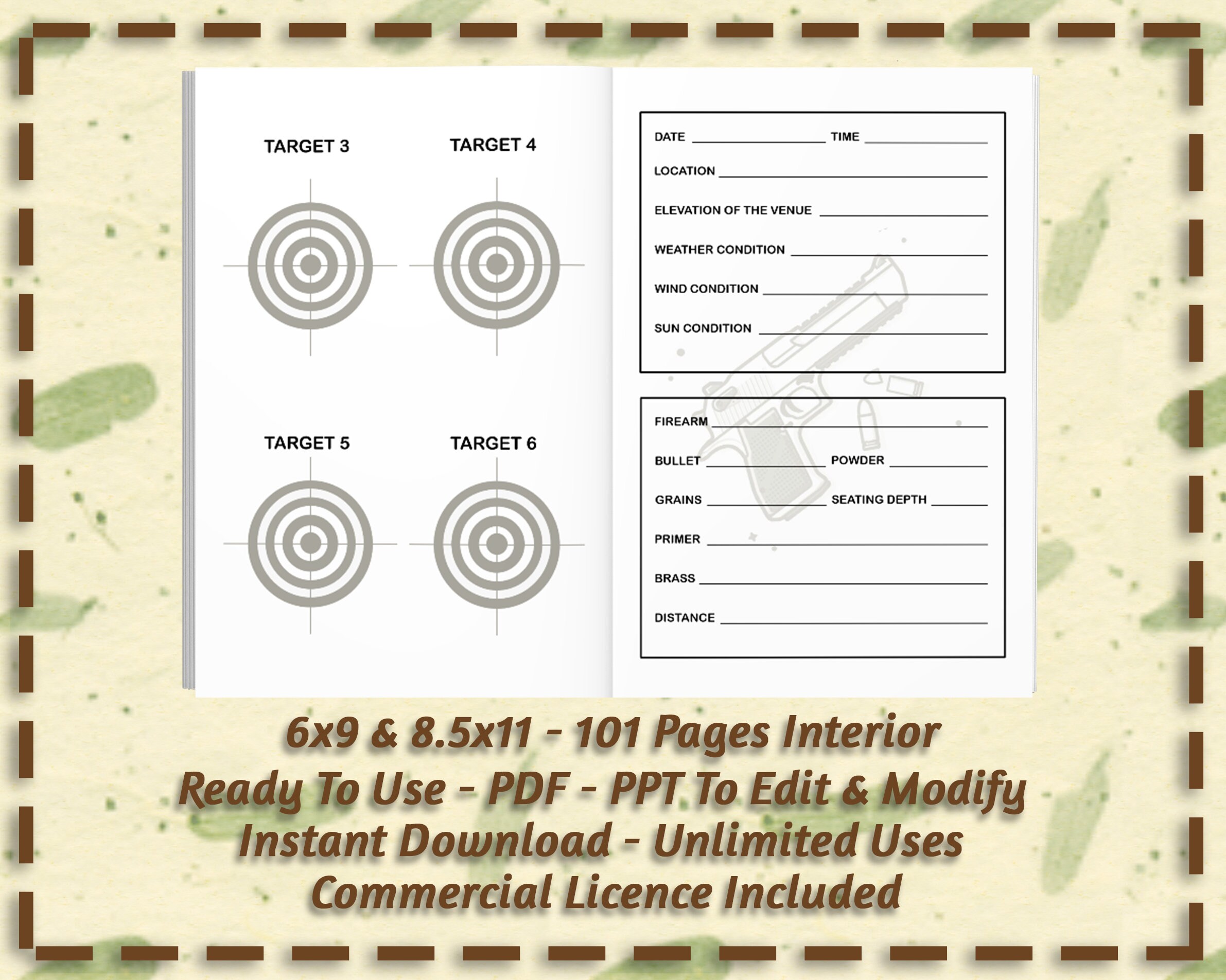 Shooting Record Interior | 101 Pages, Editable (ppts and Pdfs) - Etsy