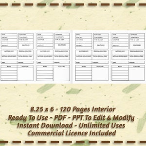 Skydiving Logbook Interior | 120 Pages, Editable PPT & PDF - Etsy
