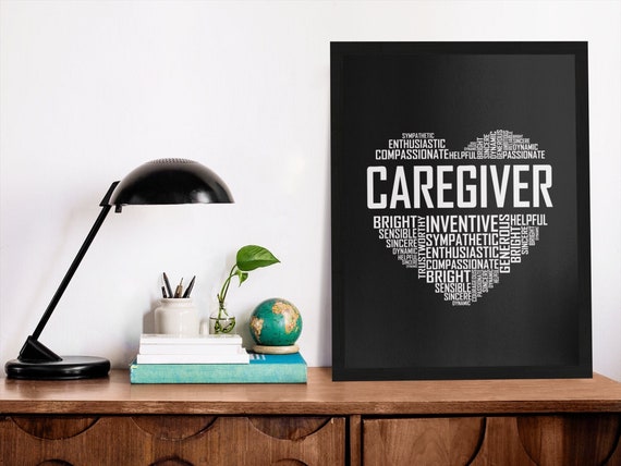 Caregiver Heart Poster Caregiving Wall Art Canvas Wooden | Etsy