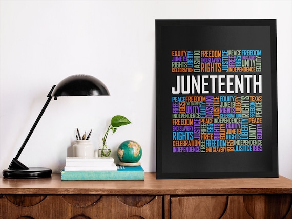 Juneteenth Words Poster Juneteenth Wall Art Canvas Wooden | Etsy