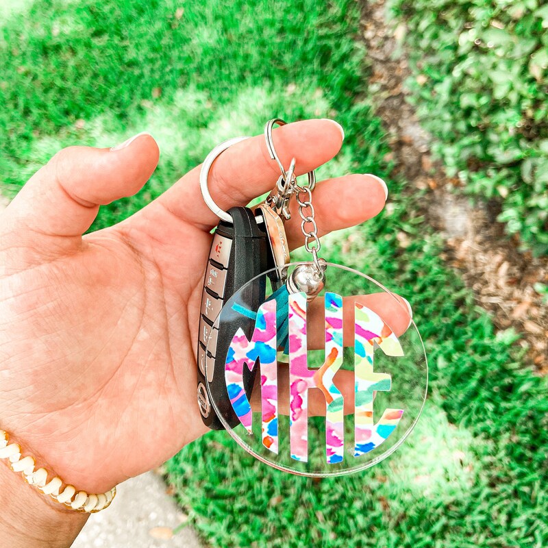 Monogram Keychain - Etsy