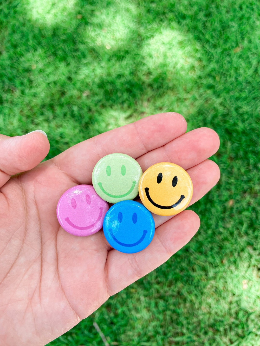 Smiley Button Pins - Etsy