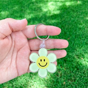 Smiley Flower Keychains - Etsy