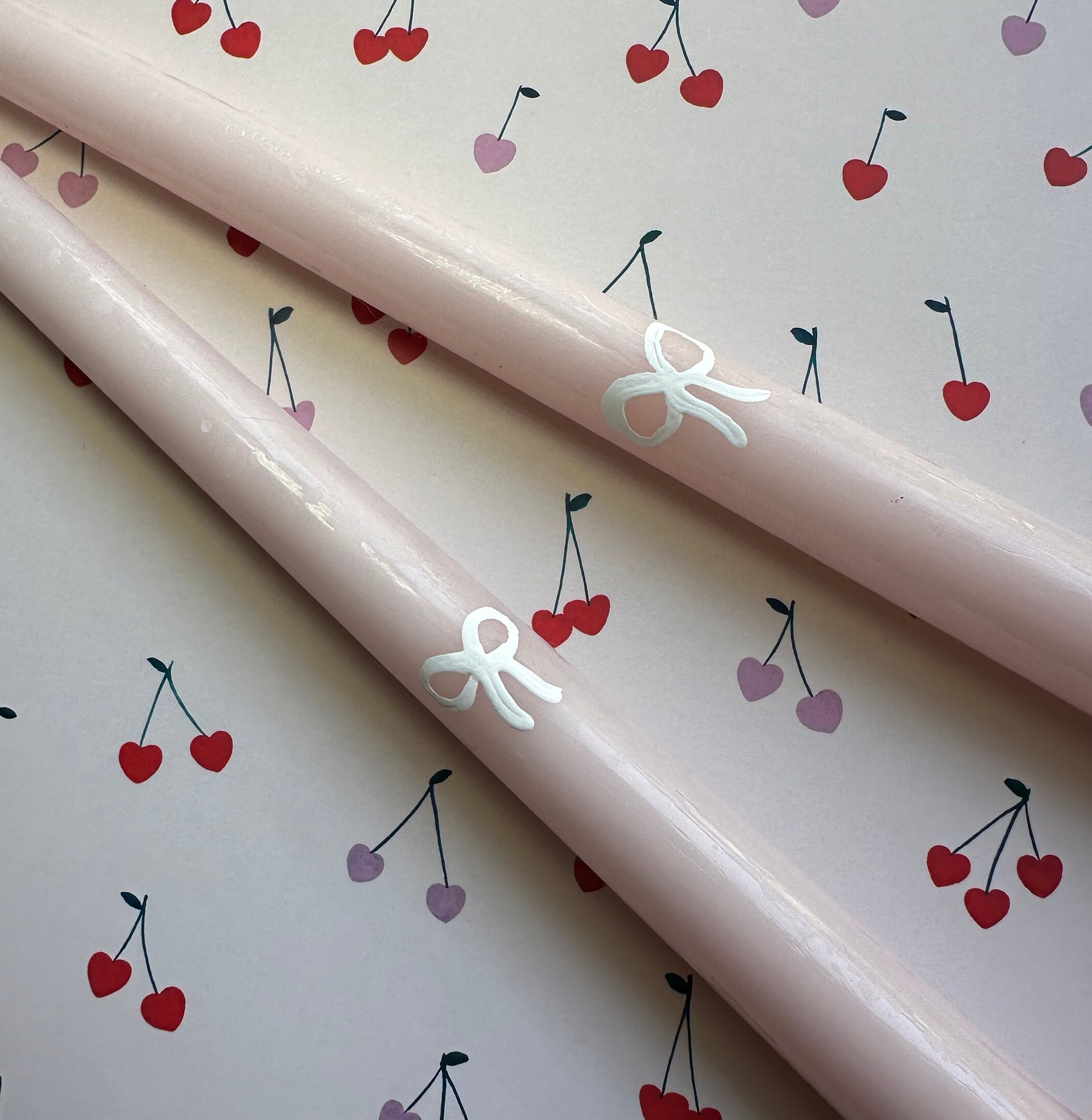 Hand Painted Ribbon Bow Candlesticks Set - Etsy